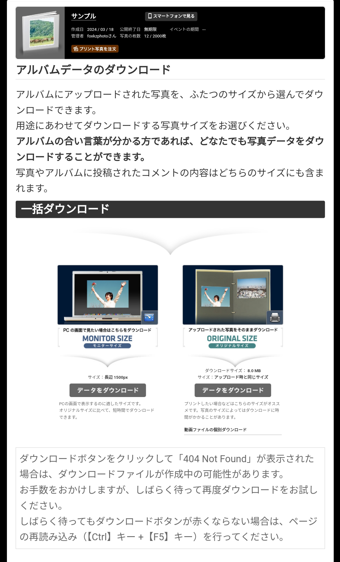 SUZURI Album写真ダウンロード方法